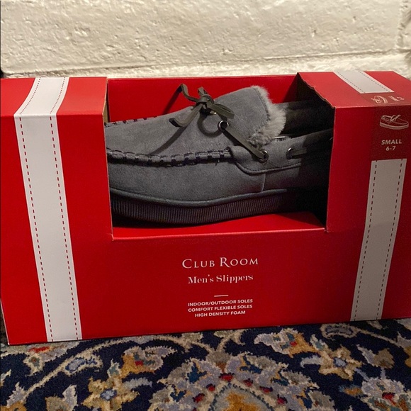 Club Room | Shoes | Club Room Dark Gray Mens Moccasin Style Slippers ...